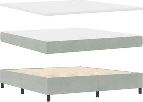 Postel s boxspringem s matrací Světle šedá 180 x 200 cm samet 3341966