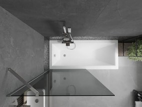 Mexen Next, vanová zástěna 1-křídlová 90 x 150 cm, fixní křídlo, 6 mm šedé sklo, chromový profil, 895-090-000-00-40-01