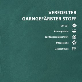Polštář na sezení 120 x 47 x 9,5 cm vodoodpudivý polštář na židli s popruhy, opěrka hlavy, UPF50+ Zelený