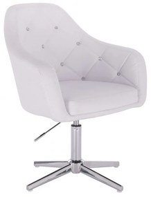 LuxuryForm DESIGN Křeslo ROMA na stříbrném kříži - bílé