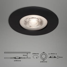 Briloner - SADA 3x LED Koupelnové podhledové svítidlo LED/4,9W/230V IP44 černá