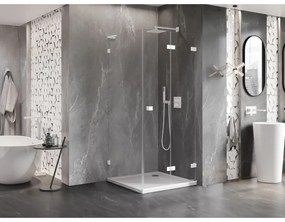 Mexen Lunar-F L, sprchový kout pravý 90 x 90 cm, 8mm čiré sklo, bílý profil, 836L-090-090-20-00-P