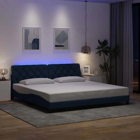 Rám postele s LED bez matrace Modrá 200x200 cm Látka 3310698