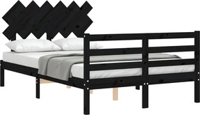 vidaXL Rám postele s čelem 120 x 200 cm masivní dřevo [3195285] Barva: Bílá