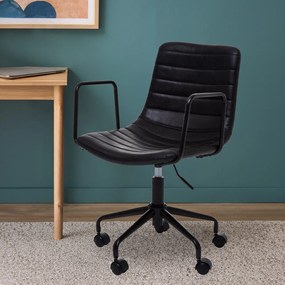 Černá kancelářská židle z imitace kůže Forbes – Premier Housewares