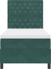 Postel s boxspringem s matrací Tmavě zelená 100 x 200 cm samet 3339749