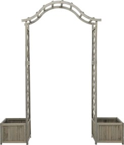 vidaXL Zahradní pergola s truhlíky masivní jedle [316388] Barva: Šedá