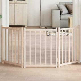 vidaXL Zábrana pro psy skládací 3 panely 150 cm masivní jedle [352276] Barva: Přírodní