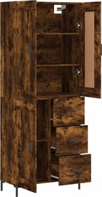 Skříň highboard kouřový dub 69,5 x 34 x 180 cm kompozitní dřevo 3200006