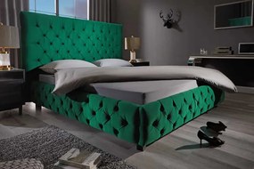 Designová postel Laney Chesterfield 180 x 200 cm zelený samet