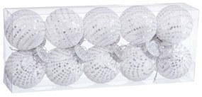 Vánoční koule Bílý Stříbřitý Plastické materiál Filtry 6 x 6 x 6 cm (10 kusů)