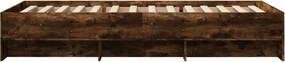 Rám postele bez matrace kouřový dub 100x200 cm kompozitní dřevo 3295671