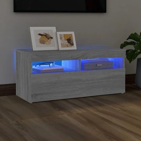 vidaXL TV skříňka s LED osvětlením 90x35x40 cm [804383] Barva: Betonová šedá