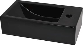 Umyvadlo otvor na baterii obdélník keramika černé 46x25,5x12 cm 142738