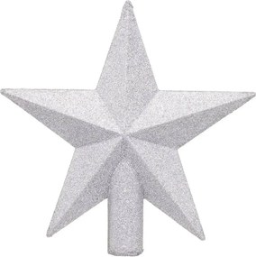 Hvězda na vánoční stromeček, 22 cm, stříbrná