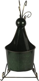 Zeleno zlaté kovové dekorativní sáně sob - 34*17*37 cm