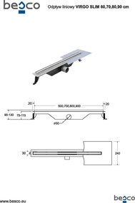 Odtokový žlab VIRGO SLIM 60 cm