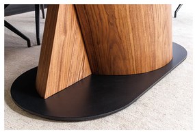 Massive home | Jídelní stůl ELEMENTS 180-260 cm rozkládací, ořechový rám s keramickou deskou, taupe béžový mramorový vzhled
