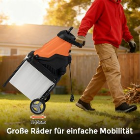 Costway 2800 W elektrický drtič s 50 L sběrná nádoba štěpkovač elektrický