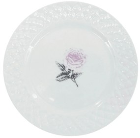 by inspire CROSS ROSE Dezertní talíř 19 cm bílý s růží