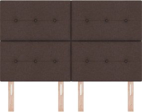 Výškově nastavitelné čelo postele Tmavě hnědá 144 cm textil 3337824