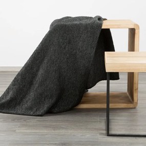 Vysoce kvalitní černá deka s vaflovou strukturou Šířka: 150 cm | Délka: 200 cm