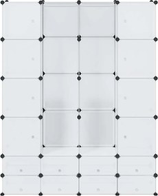 Modulární skříň s 18 přihrádkami bílá 37 x 146 x 180,5 cm 240502