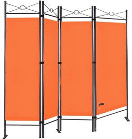 Casaria 4-dílný paraván skládací oranžový 180 x 163 cm 101243
