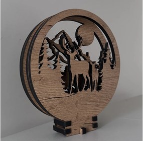 Li-Go "Jelen a laň" lampa 20x22 cm provedení povrchu: dub světlý
