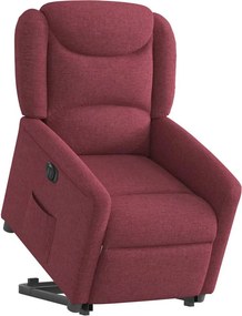 Elektrické zvedací polohovací křeslo vínové textil 3303217