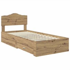 Rám postele s čelo Artisanový dub 90 x 190 cm Kompozitní dřevo 3413255