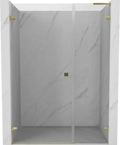 Mexen Lunar-B, L výklopné levé sprchové dveře 110 cm, čiré sklo, zlatý profil, 832SL-110-050-50-00-L