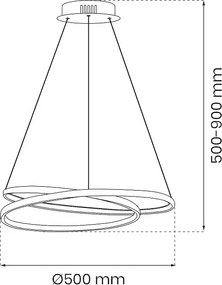 Závěsné LED svítidlo Lucero, 1x LED 48w, 4000k, b