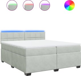 Box spring postel s matrací světle šedá 200x200 cm samet 3288702