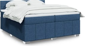 Box spring postel s matrací modrá 200x200 cm textil 3289481