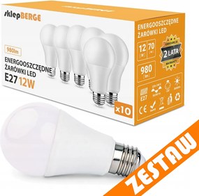 SADA 10x LED žárovka E27 A60 12W 980lm - neutrální bílá