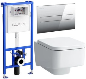Set záchodová mísa Laufen Pro S H8209620000001, záchodové prkénko Laufen Pro S H8919610000001, H8956610040001