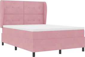 Postel s boxspringem s čelo Růžová 200 x 160 cm samet 3340939