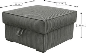 Taburet SMART COSARO XL s úložným prostorem 71x71 cm, černý