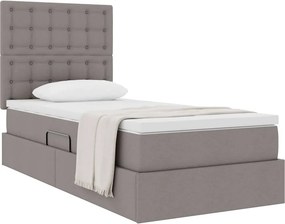Postel s úložným prostorem a matrací Taupe 90 x 200 cm textil 3371883