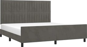 Rám postele s čelem tmavě šedý 180x200 cm samet 3125892