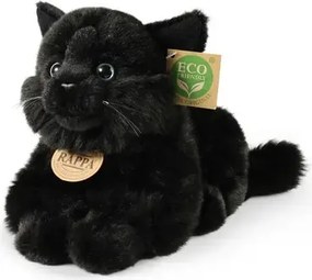 RAPPA Plyšová kočka černá 22 cm / ECO-FRIENDLY / od 0 měsíců