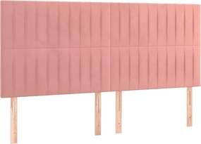 Box spring postel s matrací růžová 180x200 cm samet 3137982