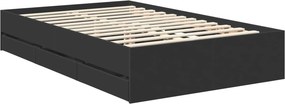 Rám postele se zásuvkou Černá 120 x 190 cm Inženýrské dřevo 3407999