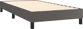 vidaXL Box spring postel s matrací 100x200 cm umělá kůže [3130647] Barva: Šedá