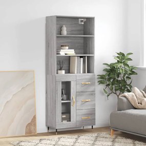 Skříň highboard šedá sonoma 69,5 x 34 x 180 cm kompozitní dřevo