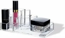 Compactor Organizer na kosmetiku a Make-up - 8 přihrádek čirý plast