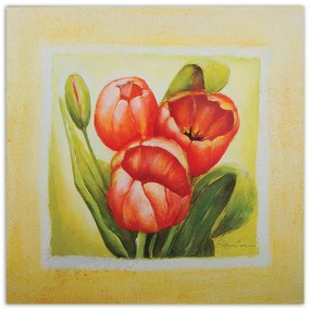 Gario Obraz na plátně Tři červené tulipány Rozměry: 30 x 30 cm