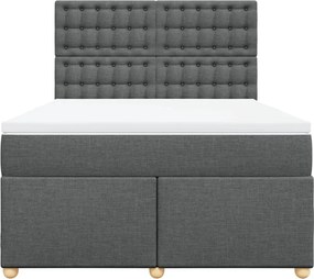 Box spring postel s matrací tmavě šedá 160x200 cm textil 3293646