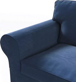 Potah na pohovku IKEA  Ektorp 3-místná, nerozkládací barva tmavě modrá látka lesklé, sametová